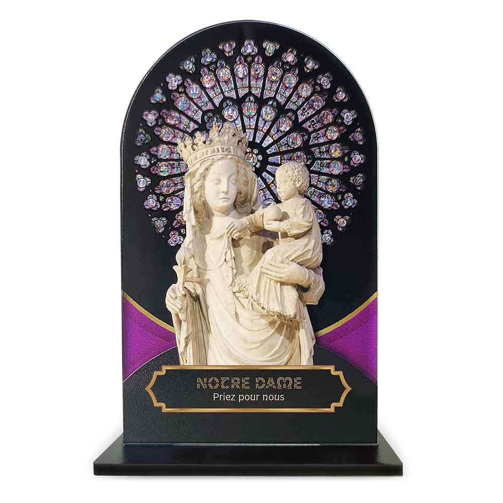 Stained Glass Card Notre Dame Virgin